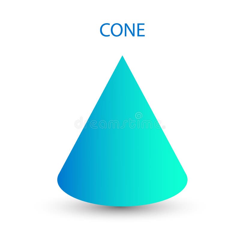 Vector Blue Cone with Gradients and Shadow for Game, Icon, Package ...