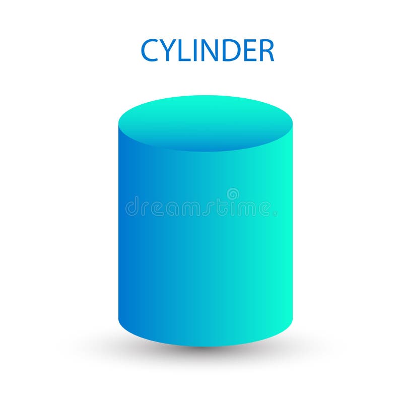 Vector Blue Cylinder with Gradients and Shadow for Game, Icon, Package ...