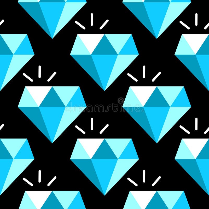 Vector Blue Diamonds Seamless Pattern Stock Vector - Illustration of ...