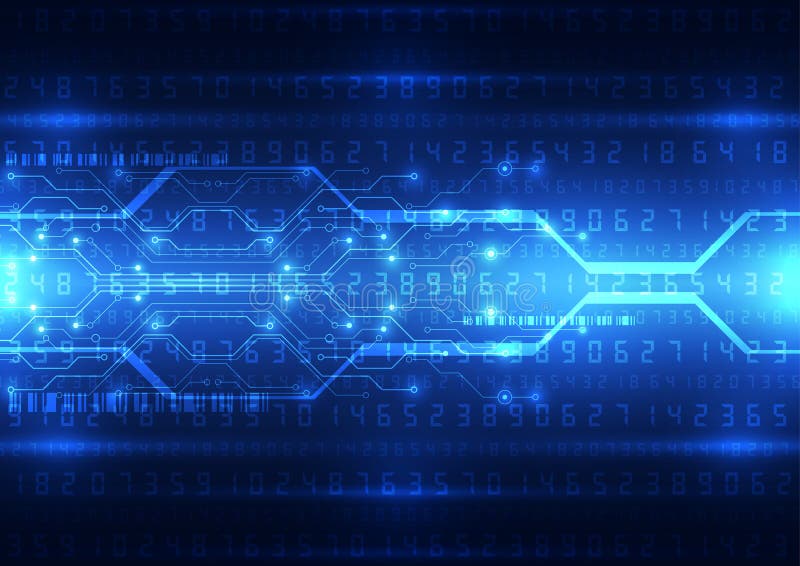 Blue Abstract Technology Mesh Background with Circles, Vector ...