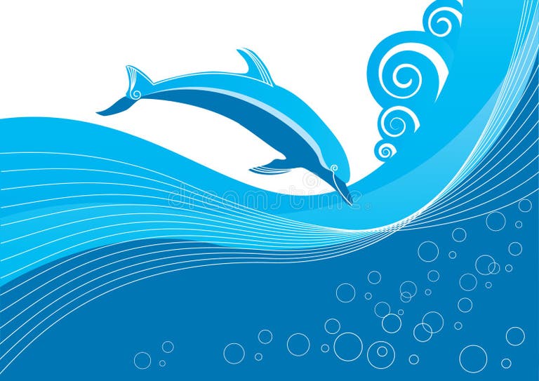 Vector blue dolphin stock vector. Illustration of blue - 12957982