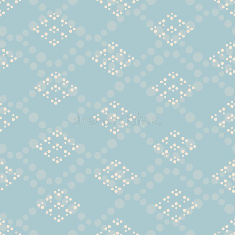 Vector Blue Dotted Rhombus Seamless Pattern Background Stock ...