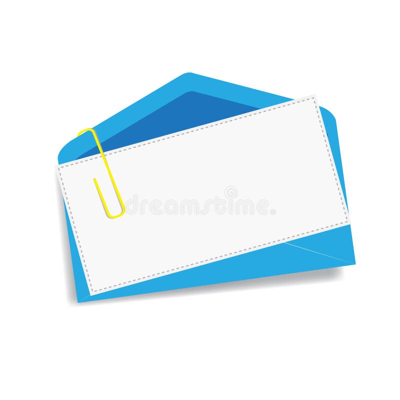 Vector - Blue Envelope with Note Stock Illustration - Illustration of ...