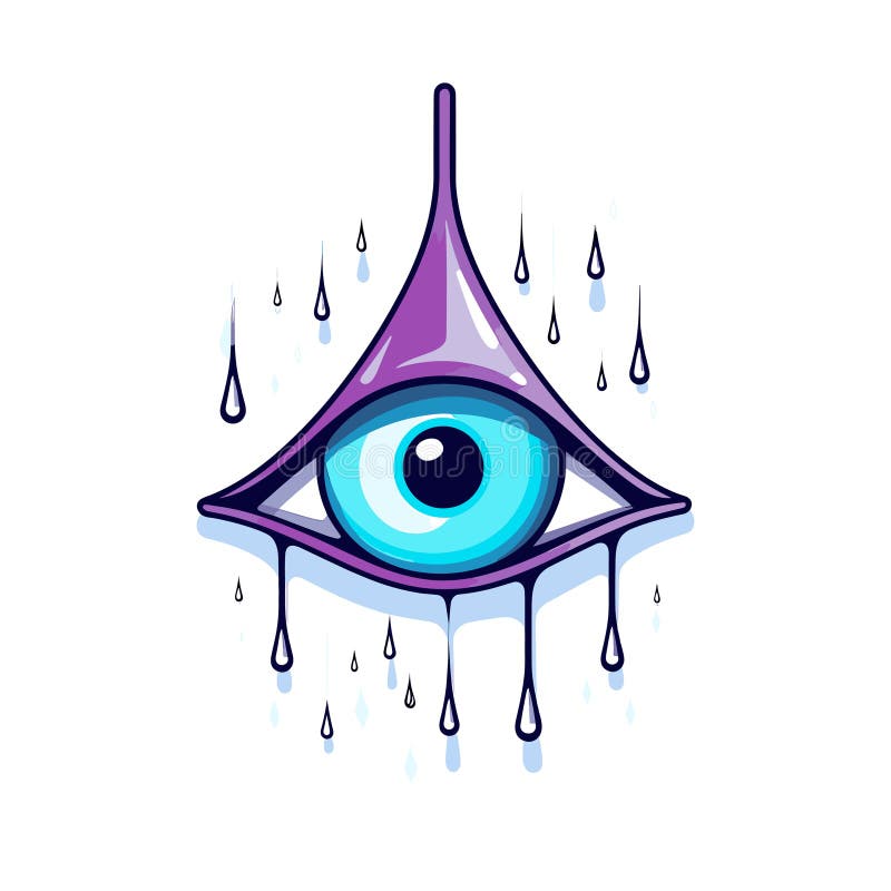 Vector of a Blue Eye with Water Droplets Stock Vector - Illustration of ...