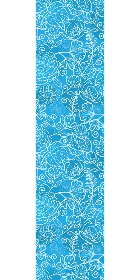 Vector Blue Field Floral Texture Vertical Border Stock Vector ...