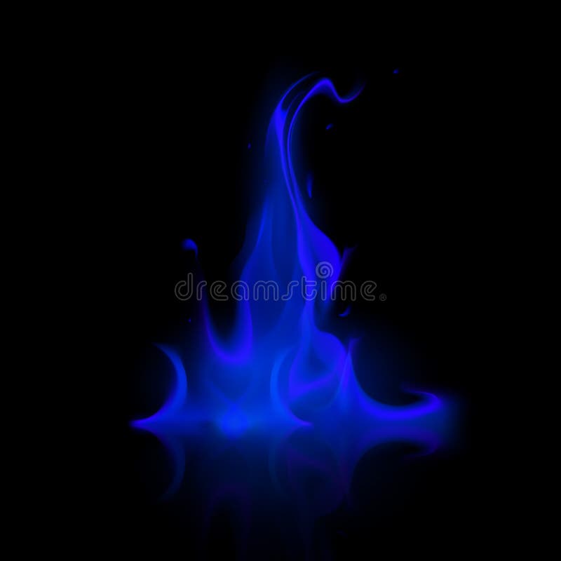Vector Blue Fire Flame Bonfire on Background Stock Vector ...