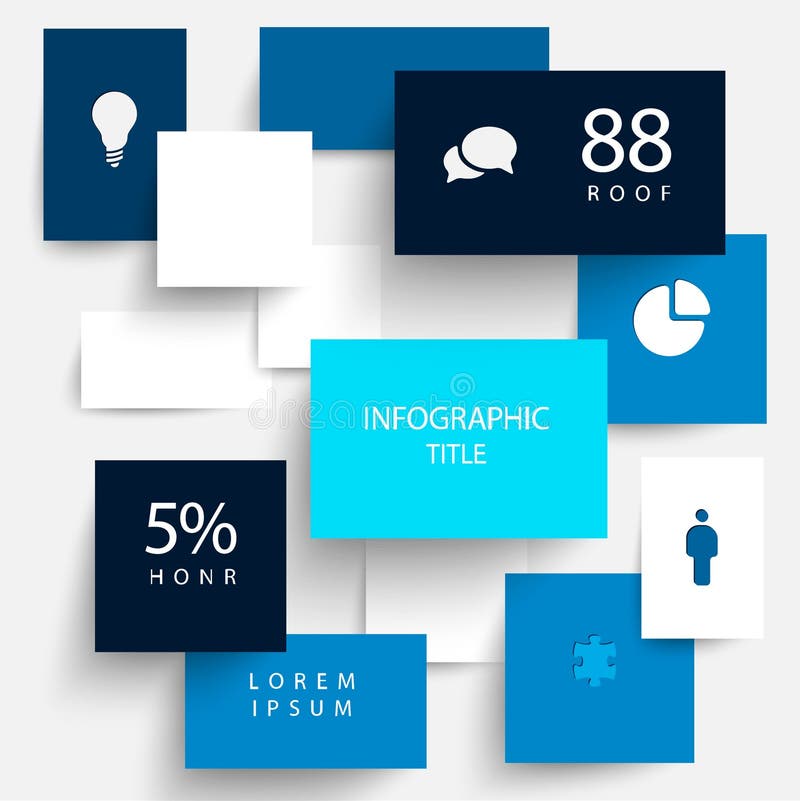 Vector Blue Flat Design Infographic Elements Stock Vector ...
