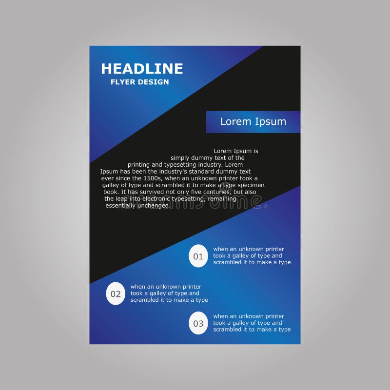 Vector blue flyer design stock vector. Illustration of page - 80852574