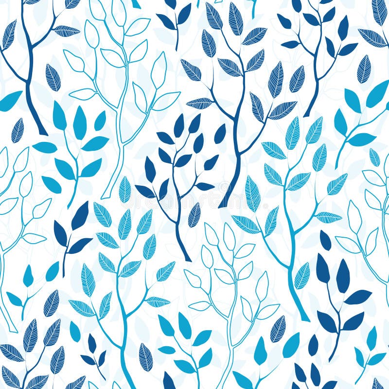 Vector Blue Forest Seamless Pattern Background Stock Vector ...