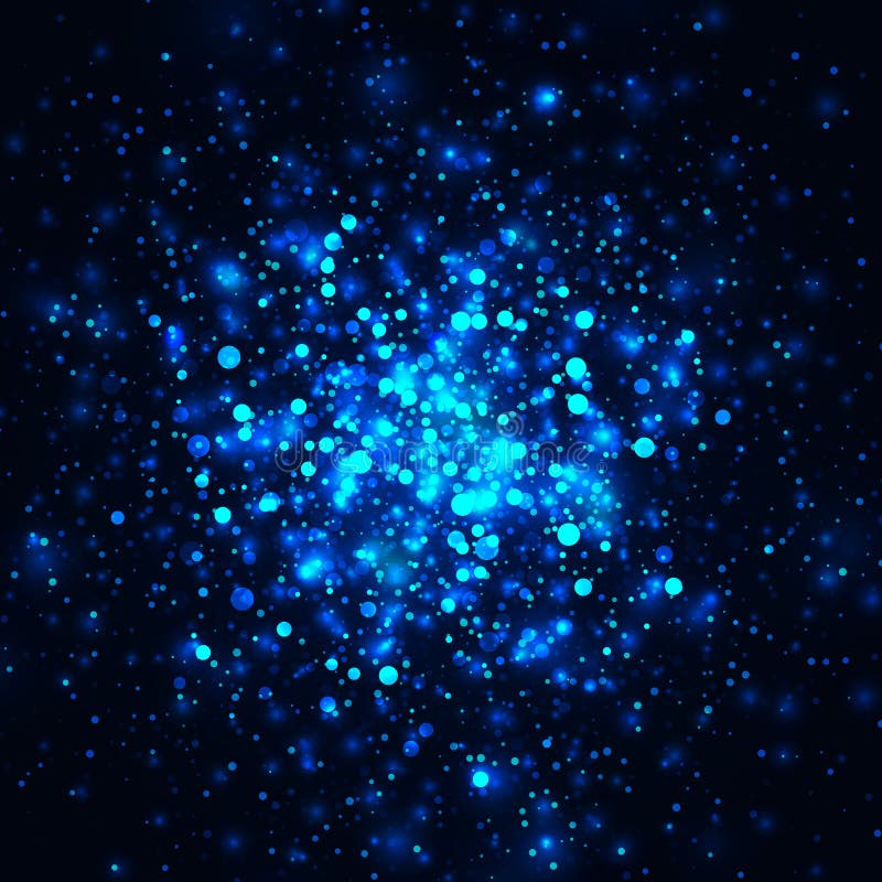 Vector Blue Glowing Light Glitter Background. Magic Glow Light Effect ...