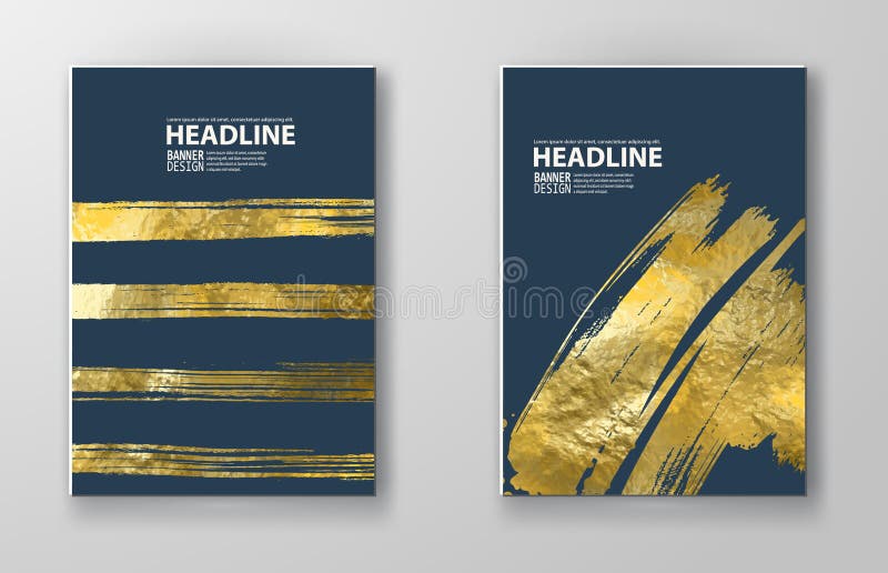 Vector Blue and Gold Design Templates. Abstract Illustration Eps10 ...