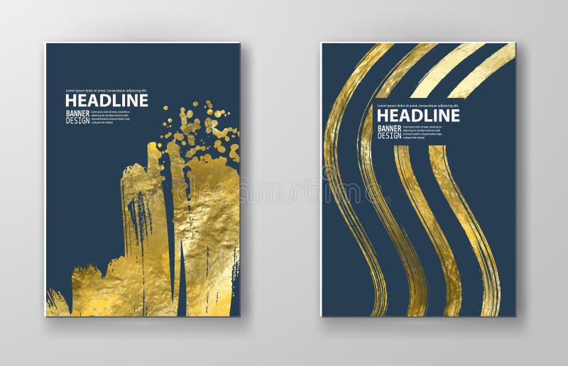 Vector Blue and Gold Design Templates. Abstract Illustration Eps10 ...