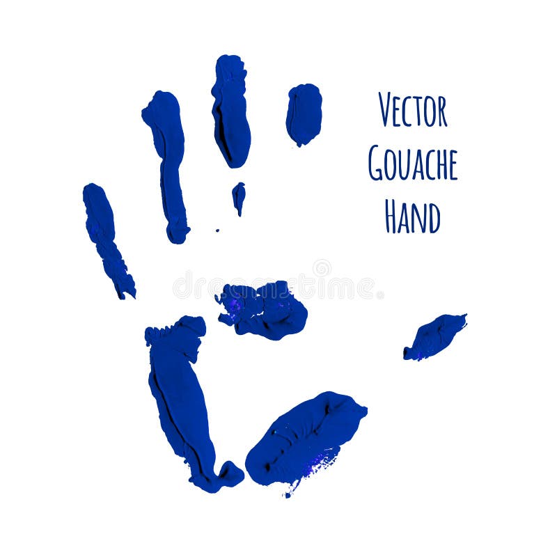 Vector Blue Greased Hand Imprint Stock Vector - Illustration of poster ...