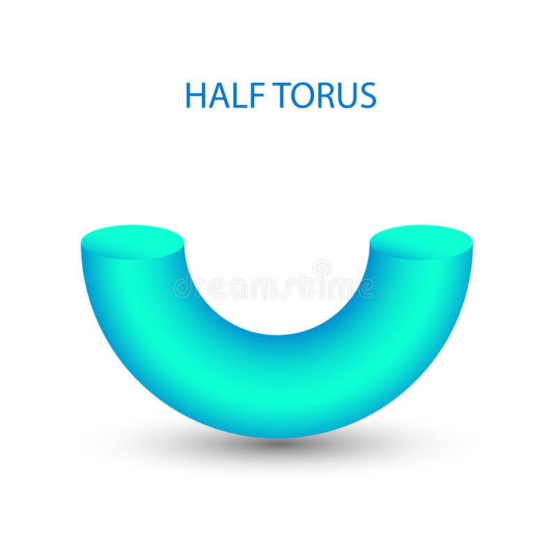 Vector Blue Half Torus with Gradients and Shadow for Game, Icon ...