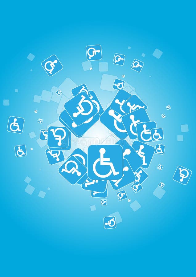 Vector Blue Handicapped Icons Stock Vector - Illustration of sign ...