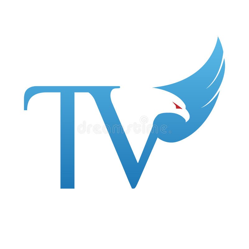 Vector Blue Hawk Initial TV Logo Stock Illustration - Illustration of ...