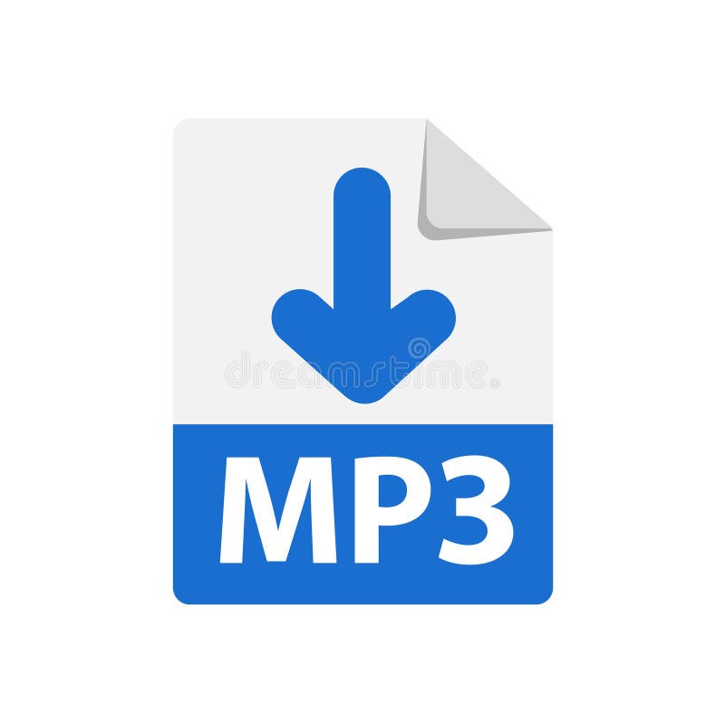 Vector Blue Icon MP3. File Format Extensions Icon Stock Vector ...