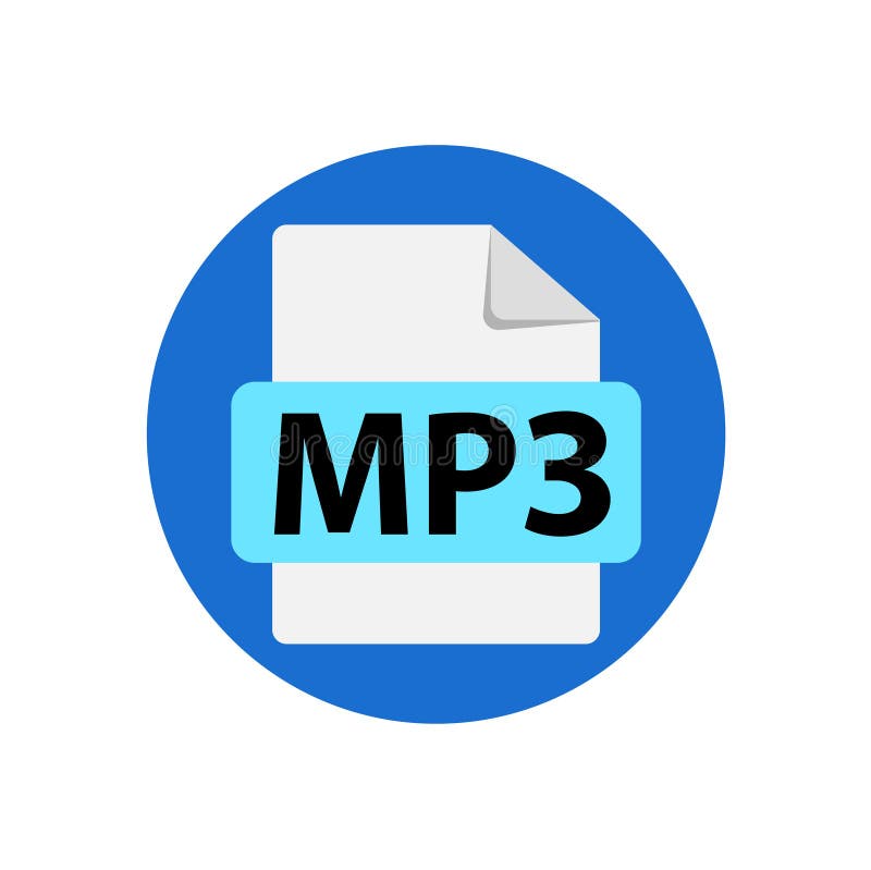 Vector Blue Icon MP3. File Format Extensions Icon Stock Vector ...