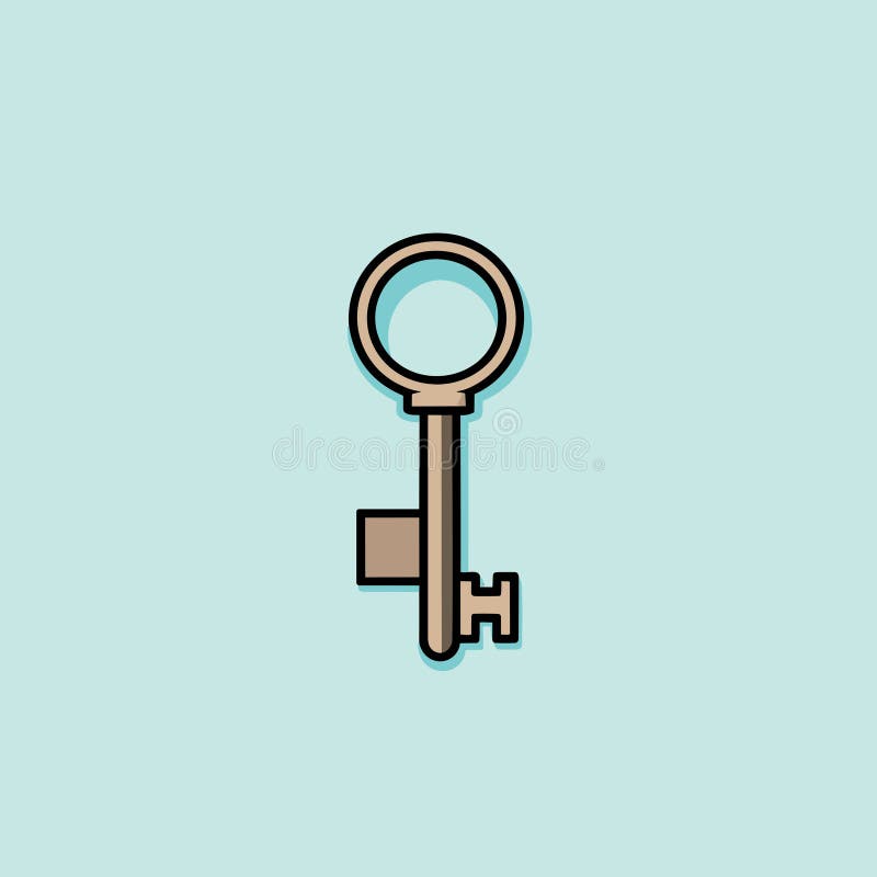 Vector of a Blue Key Icon on a Vector Background Stock Vector ...