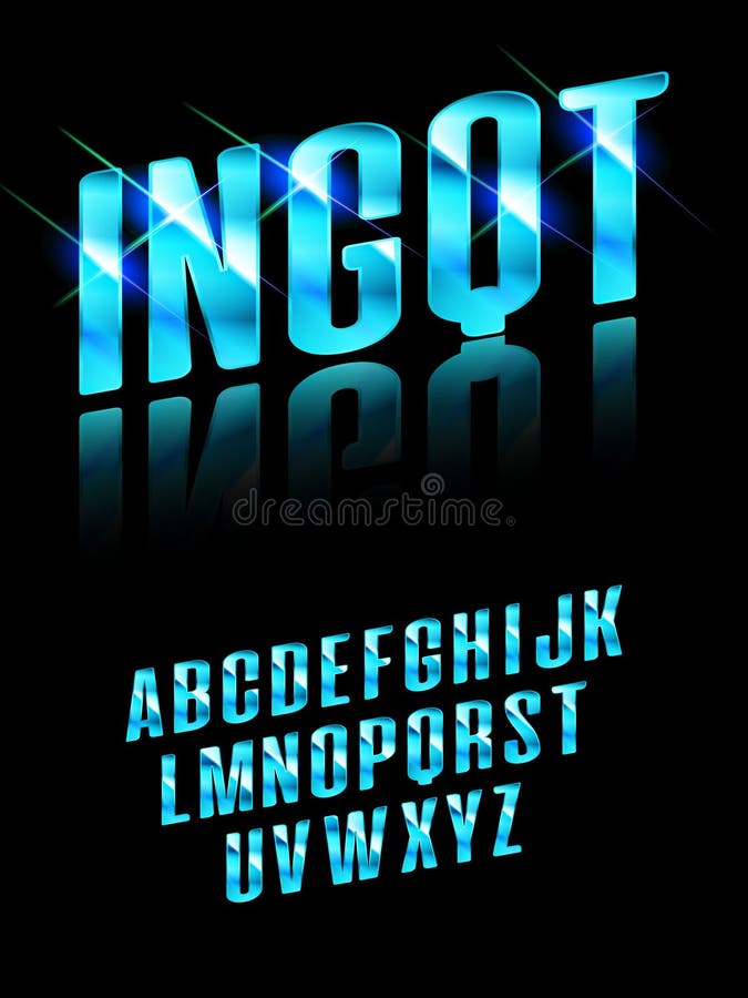 Vector Blue Light Neon Alphabet in Dark Stock Vector - Illustration of ...