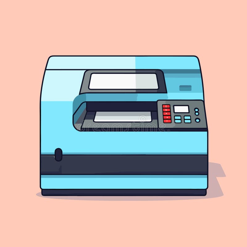 Vector of a Blue Machine with a Red Button on it Stock Vector ...