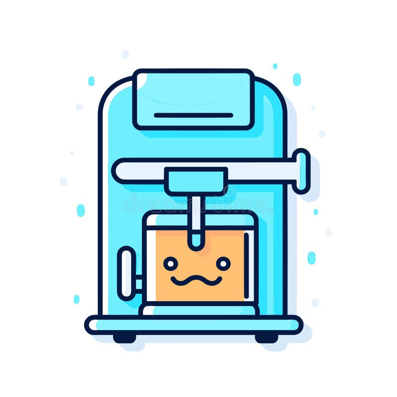 Vector of a Blue Machine with a Smiling Face Stock Vector ...