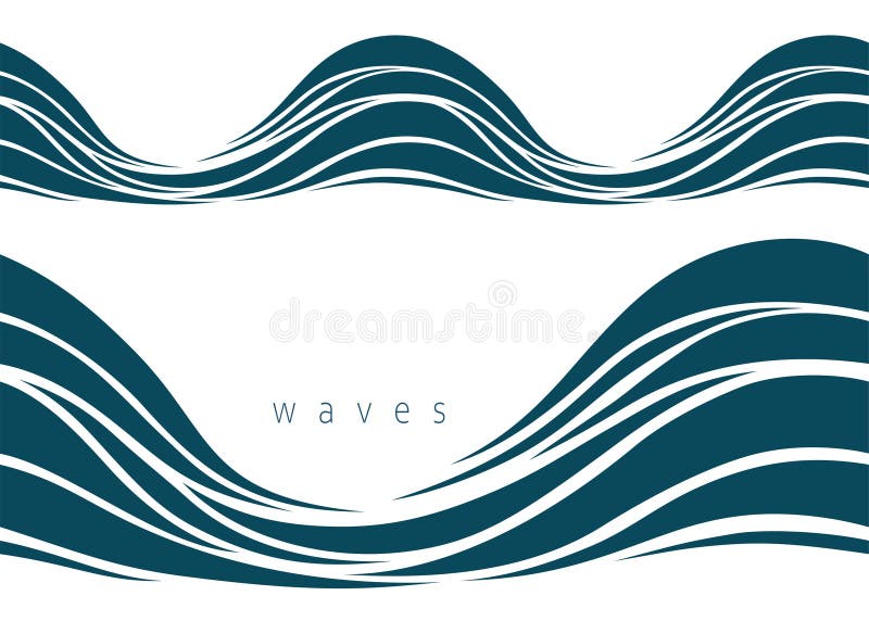 Vector Blue Marine Pattern. Stylized Design Stock Vector - Illustration ...