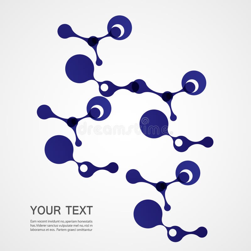 Vector Blue Molecule on a White Background Stock Vector - Illustration ...