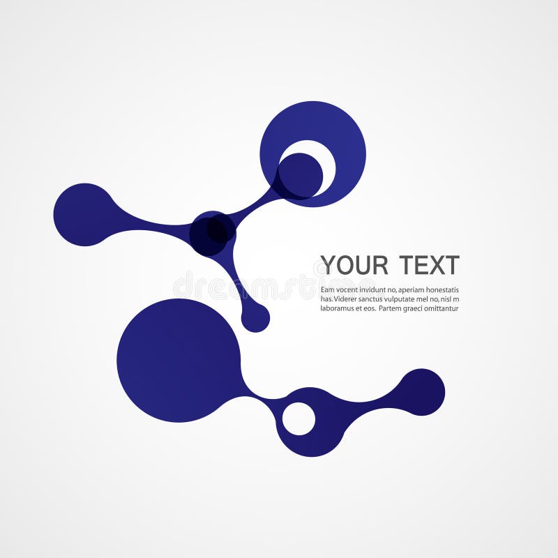 Vector Blue Molecule on a White Background Stock Vector - Illustration ...