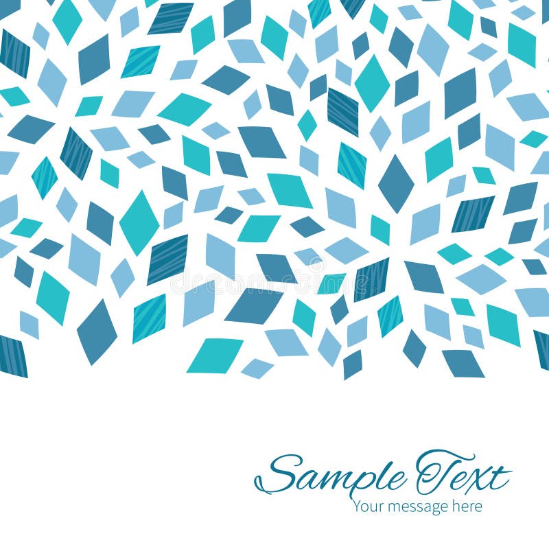 Vector Blue Mosaic Texture Horizontal Border Card Stock Vector ...