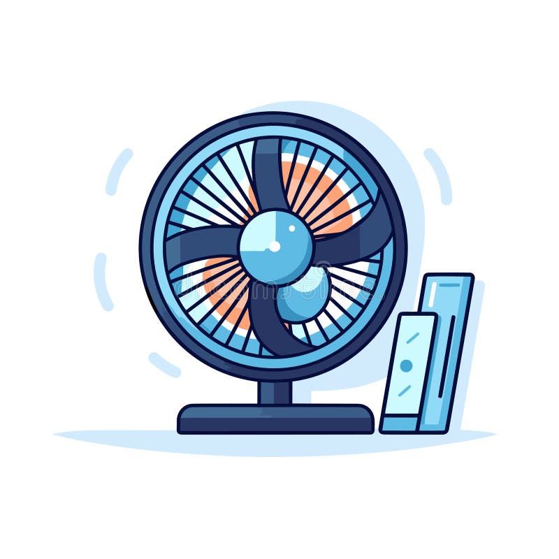 Vector of a Blue and Orange Fan Next To a Computer Mouse Stock Vector ...