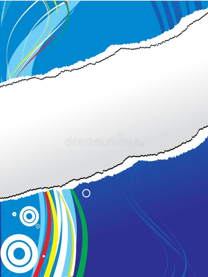 Vector - Blue Paper with Tear Stock Vector - Illustration of page ...
