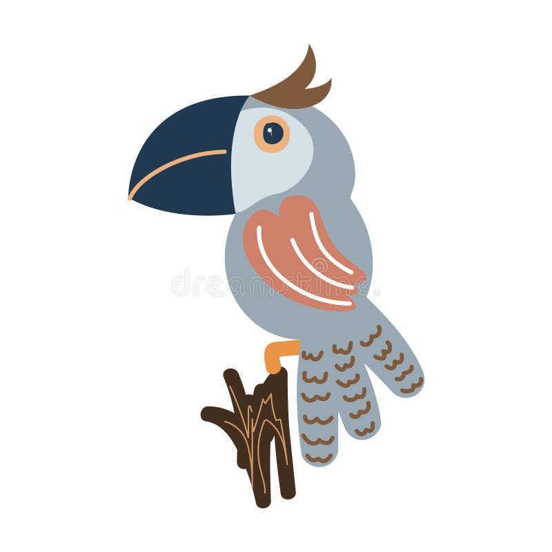 Vector Blue Parrot Bird Cartoon Illustration. Stock Vector ...