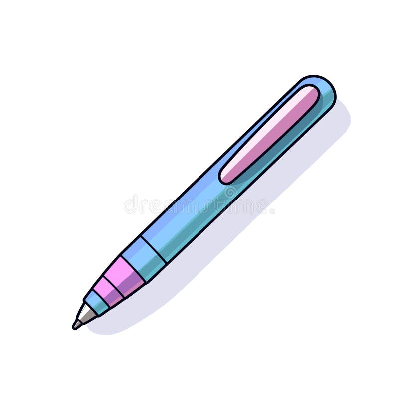 Vector of a Blue and Pink Pen on a White Background Stock Vector ...