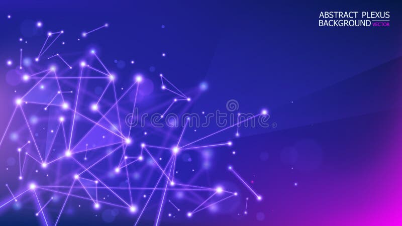 Vector. Blue-purple Polygonal Plexus Background. Neural Network ...