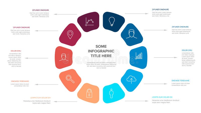 Vector Blue and Red Icon Elements in Circle Multipurpose Infographic ...