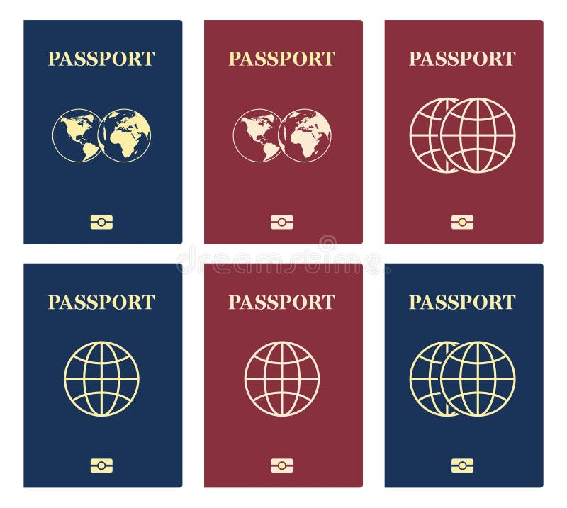 Vector Blue And Red Passports Passport Cover Templates Stock