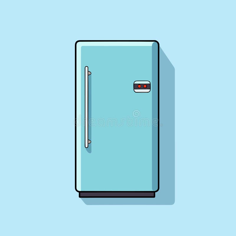 Vector of a Blue Refrigerator Icon on a Blue Wall Background Stock ...