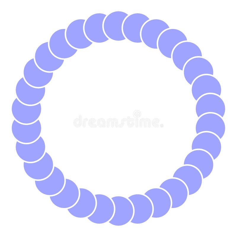 Set of Blue Vector Borders and Round Frames Made with Dots and Circles ...