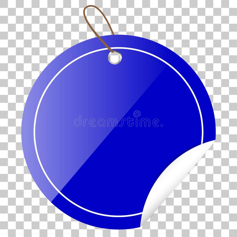 Blue Rounded Blank Tag, at Transparent Effect Background Stock Vector ...