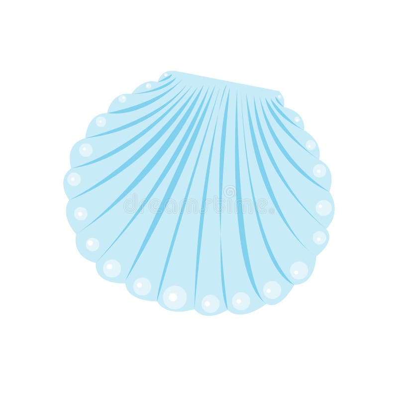 Vector Blue Sea Shell Mollusk. Cartoon Illustration Stock Vector ...