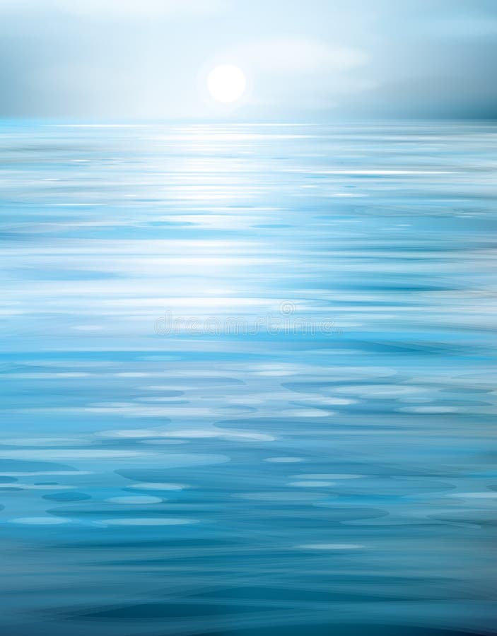 Vector Blue Sea Background. Stock Vector - Illustration of ocean, relax ...