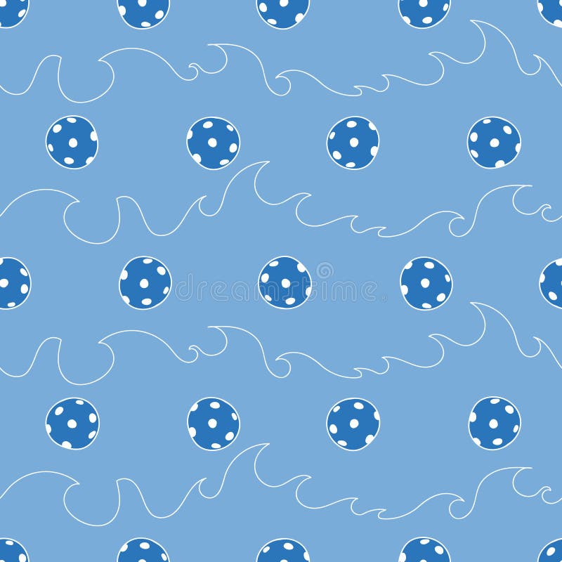 Vector Blue Seamless Pattern Background: Beach Ball Dance. Stock Vector ...