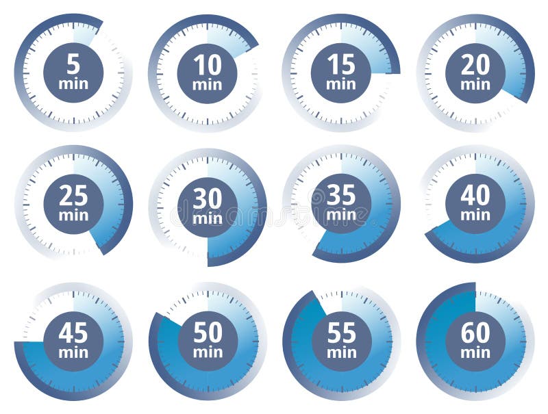 Vector blue set of timers stock vector. Illustration of digital - 77650055
