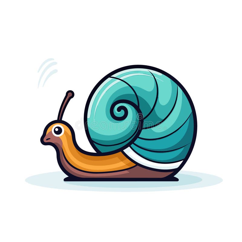 Vector of a Blue-shelled Snail in a Minimalistic Flat Style ...