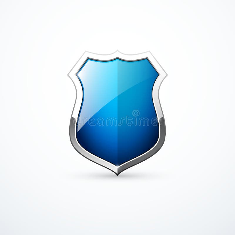 Vector blue shield icon stock vector. Illustration of force - 102334224