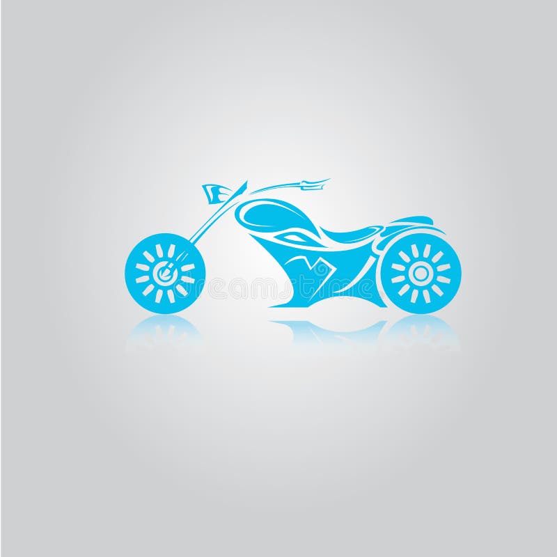 Vector Blue Silhouette of Classic Motorcycle. Stock Vector ...