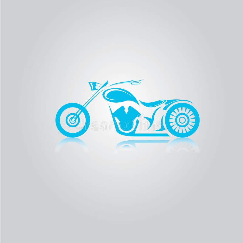 Vector Blue Silhouette of Classic Motorcycle. Stock Vector ...