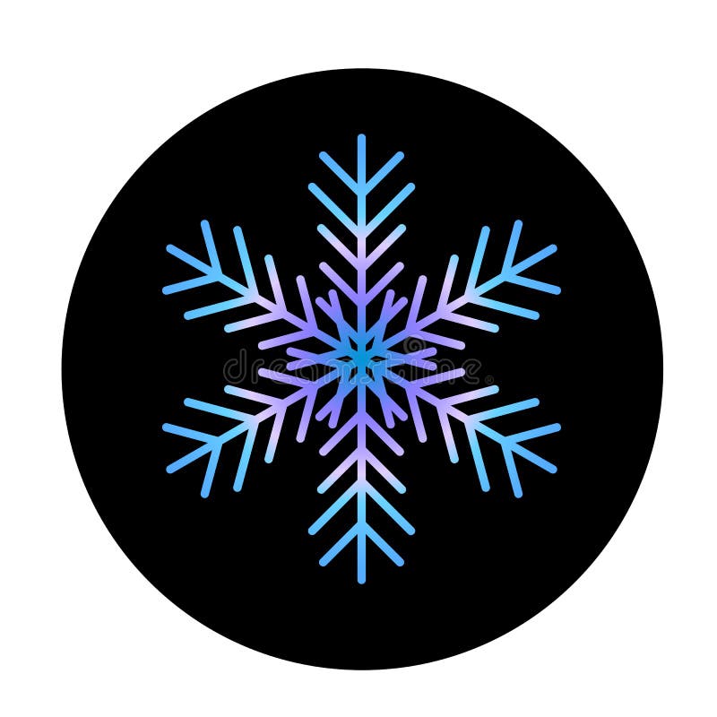 Vector Blue Snowflake at Round Background Icon. Illustration for Web ...