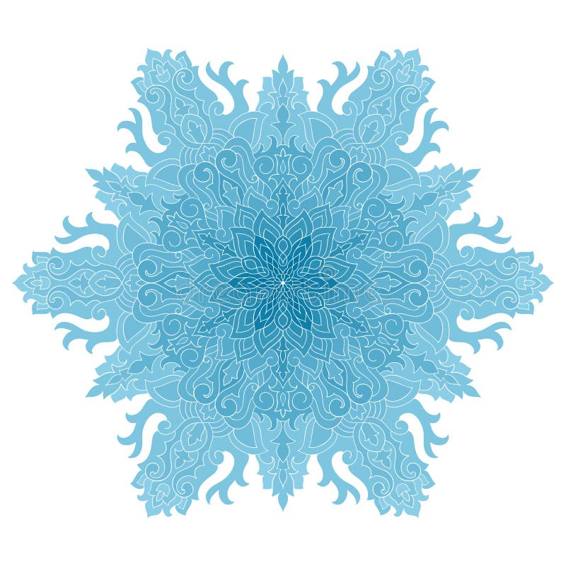 Blue Highly Detailed Snowflakes Stock Vector - Illustration of floral ...